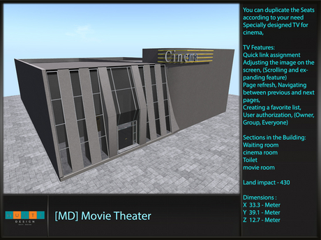 Second Life Marketplace - [MD] Movie Theater